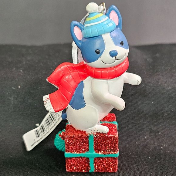 Hallmark | Holiday | Hallmark 222 Blue White French Bull Dog Puppy Tree ...